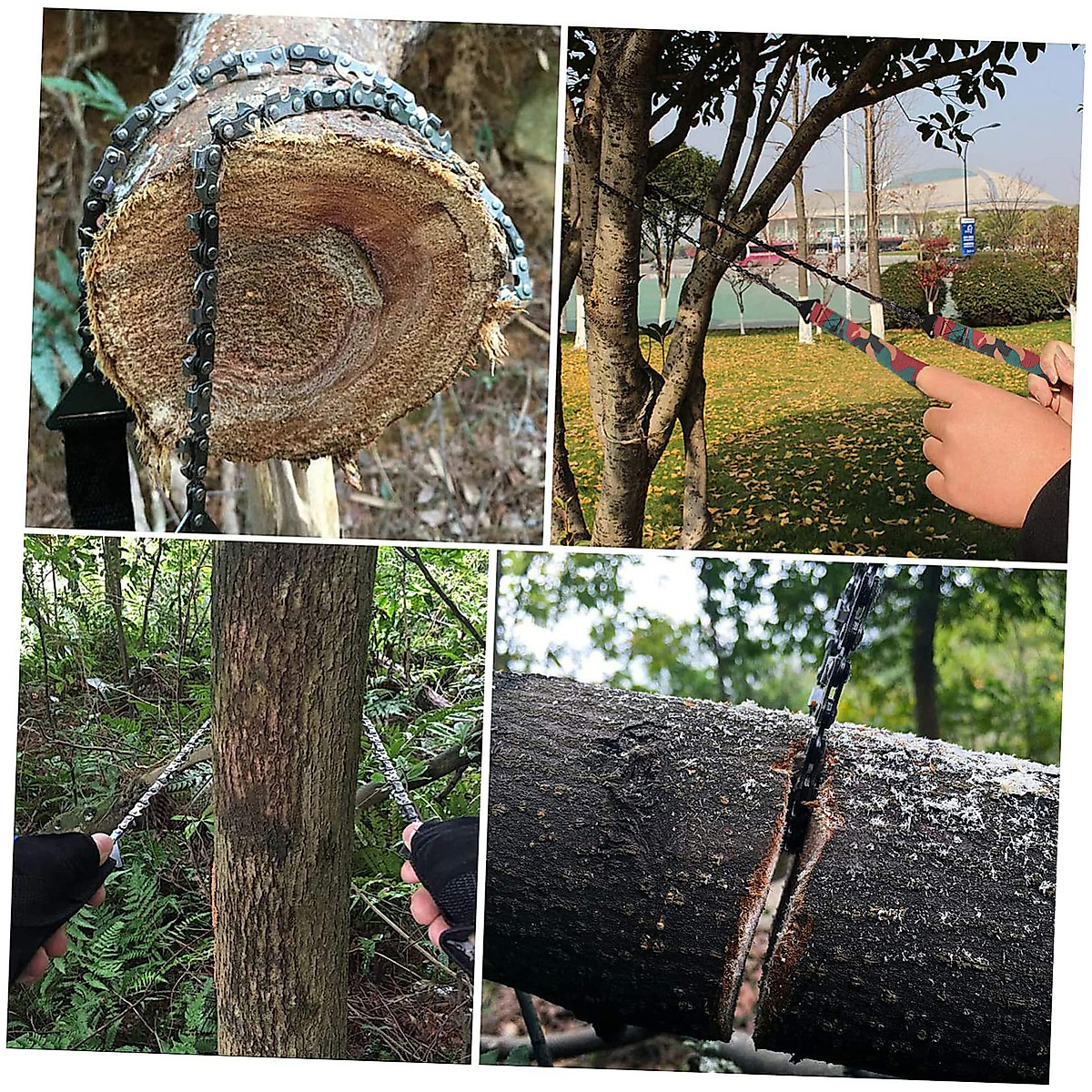 VILLCASE Hand Chainsaw Folding Tool Garden Trimming Tool Survival Hiking Tools Camping Chain Saws Camping Storage Bag Hand Zipper Saws Camping Folding Saws Camping Saw Manual Braided Rope