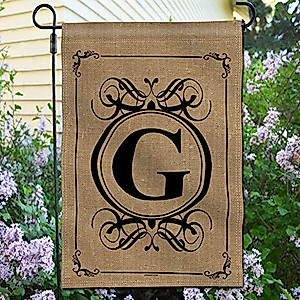 Anley Classic Monogram Letter G Garden Flag, Double Sided Family Last Name Initial Yard Flags - Personalized Welcome Home Decor - Weather Resistant & Double Stitched - 18 x 12.5 Inch