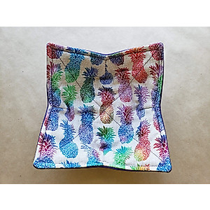 Rainbow Pineapple Microwave Bowl Cozy Tropical Hospitality Microwaveable Reversible Bowl Holder