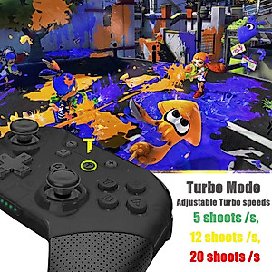 GCHT GAMING Switch Pro Controller for Nintendo Switch/Switch Lite/PC Support Wakeup, Turbo, Remote Gamepad with Joystick, Gyro Axis, Double Vibration Functions (Black)