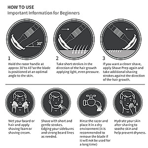 Matte Black Double Edge Safety Razor for Women and Men, Reusable Metal Single Blade Razors, with 10 Platinum Coated Safety Razor Blades