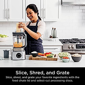 Ninja SS401 Foodi Power Blender Ultimate System with 72 oz Blending & Food Processing Pitcher, XL Smoothie Bowl Maker and Nutrient Extractor* & 7 Functions, Silver