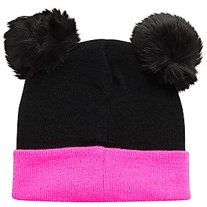 Disney Girls Minnie Mouse Winter Hat and Mitten or Glove Set (Toddler/Little Girls), Size Age 4-7, Minnie Polka Dot Bow Gloves