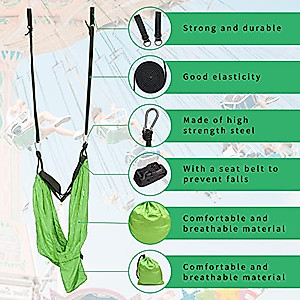 Collapsible Swing Therapy Swing for Boys or Girls with Special Needs Cuddle Swing Indoor Outdoor Kids Swing (Green)