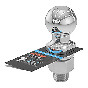 CURT 40037 Chrome Trailer Hitch Ball, 7,500 lbs, 2-Inch Diameter, 1 x 2-1/8-Inch Shank