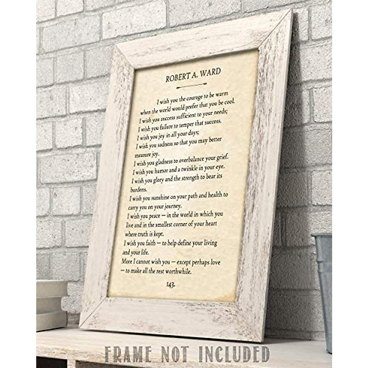 Robert Ward - I Wish You The Courage - Vintage Book Page Art Decor, School and Library Accessories, Inspirational Quote and Great for Classic Literature Book Lovers, 11x14 Unframed Print Poster