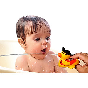 JA-RU Water Squirt 3" Yellow Rubber Ducks (1 Duck Assorted) Bathtub & Shower Toys for Kids, Baby & Toddler. Pool Floating Mini Rubber Duckies. Bulk Party Favors Easter Basket Novelty Toy. 1178-1
