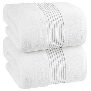 Utopia Towels - Premium Jumbo Bath Sheet 2 Pack - 100% Cotton Highly Absorbent and Quick Dry Extra Large Bath Towel - Super Soft Hotel Quality Towel (35 x 70 Inches, White)