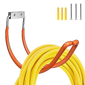 Yoniccal Garden Hose Holder Water Hose Hanger Wall Mounted,304Stainless Steel Solid Hose Hook Holds Up to 150Ft Garden Hose, Expandable Hose, Water Hose Orange