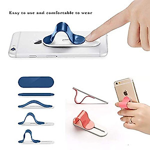ZOQIZA Phone Grip Holder Portable Finger Grip Holder Strap Bracket Phone Loop Finger Kickstand for Universal Phone Charms (Denim Hot Pink)