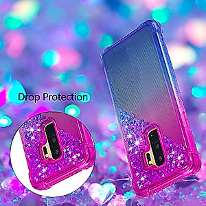ONV Silicone Case Compatible with Samsung Galaxy S9 Plus - Shinny Color Phone Case Shock Absorb with Flow Sand Bumper Anti-Drop Soft Ultra Shell for Samsung Galaxy S9 Plus Cover TPU [JB] - P&Blue