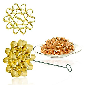 Dok Jok Brass Mold Thai Dessert Maker - Large Rosette Lotus Flower Cookie Mold with Handle Diameter By DDPremium 4.13 Inch