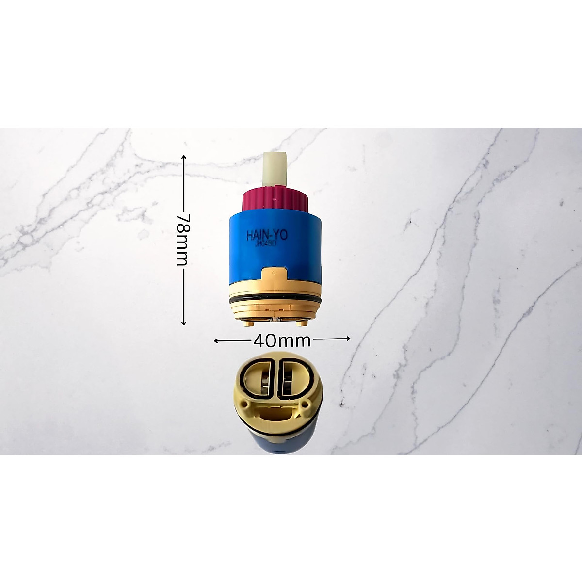 T & T 40mm Ceramic Pressure Balance Cartridge JH04BD, Blue, Red