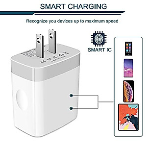USB Charger Cube, Wall Charger Plug, AILKIN 4.8A 4-Muti Port USB Adapter Power Plug Charging Station Box Base Replacement for iPhone 14 13 12 11 Pro Max/X/8/7, iPad, Samsung Phones USB Charging Block