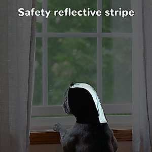 PUMYPOREITY Reflective Dog Ear Muffs Noise Protection, Adjustable Dog Ear Covers for Bath, Thunderstorms, Dog Headband for Anxiety Relief, Dog Hematoma Ear Wrap, Dog Ear Protection, Black, L