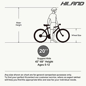 HH HILAND 20 Inch Kids' Bicycles Fat Tire Mountain Bike for Boys and Girls Age 5 + Years, 7-Speed, Dual-Disc Brake, Kids Beach and Snow Bicycle