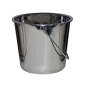 Grip Stainless Steel Bucket (1 Gallon) - Great for Pets, Cleaning, Food Prep - Hang on Fences, Cages, Kennels - Home, Garage, Workshop