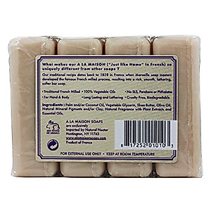A LA MAISON - Lavender Aloe Bar Soap - Triple French Milled Natural Moisturizing Hand Soap Bar (4 Bars of Soap, 3.5 oz)