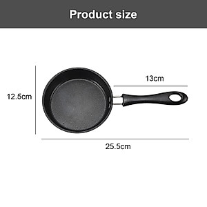SunshineFace Egg Frying Pan, Nonstick Frying Pan with Lid, Mini Cooking Frying Pan, Smoke- Free Camping Stone Cookware, 4. 7 inch