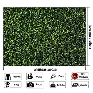 XLL Nature Spring 3D Green Leaves Photography Backdrops Newborn Baby Shower Photo Background Wall Art Wedding Birthday Party Decoration Banner Studio Props Cake Table Booth 8x6ft