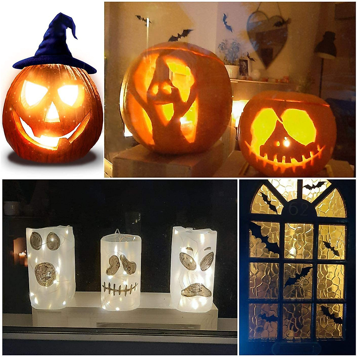 Ehome Fairy String Lights, 12 Pack Fairy Lights Battery Operated, 7.2ft 20LED Christmas Lights Silver Coated Copper Wire Lights Firefly Lights Moon Lights for Party Christmas Decorations Warm White