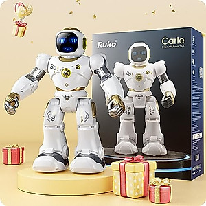 Ruko Smart Robot for Kids, Large Programmable Interactive STEM RC Robot, Voice Control and App Control, Gifts for Boys and Girls 4 5 6 7 8 9, Gold