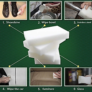 Extra Large Eraser Sponge,50 Pack Extra Thick, Long Lasting, Multi-Purpose Scrubber Foam Cleaning Pads,Magic Sponge Eraser Sponge for Bathtub, Floor, Baseboard (3.93 x 2.75 x 1.18 in)