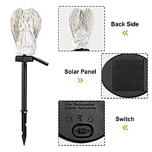 XURLEQ Garden Solar Light Outdoor Decor, Resin Angel Solar LED Light for Outdoor, Waterproof Light for Flower Fence Lawn Passage Walkway Courtyard Party Decoration, Angel