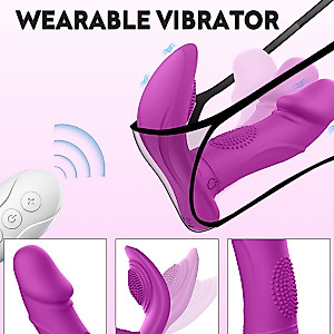 Wiggling Wearable Vibrator Mimic Finger - SEXY SLAVE Adult Sex Toys Quiet Panty Vibrator with Remote, 3 Wiggling & 7 Vibration G Spot Vibrator, Sex Toys for Women (Sex Toy-Panty)