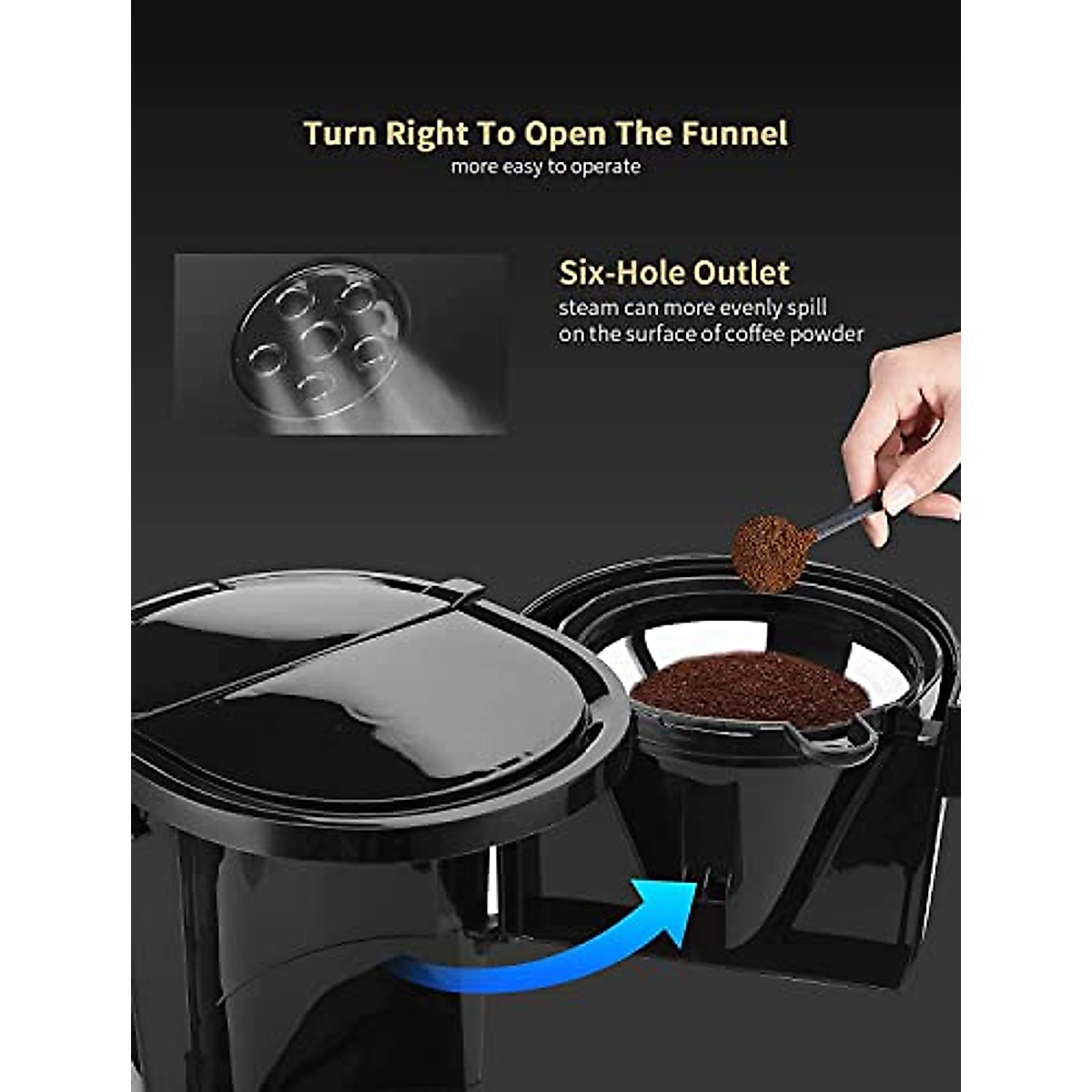 Gevi 4-Cup Coffee Maker with Auto-Shut Off, Small Drip Coffeemaker Compact Coffee Pot Brewer Machine with Cone Filter, Glass Carafe and Hot Plate, Stainless Steel Finish