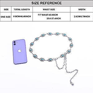 ILuvatar Turquoise Concho Chain Belt Waist Belts for Women for Dresses Metal Belt Womens Western Belts Women's Belts U14