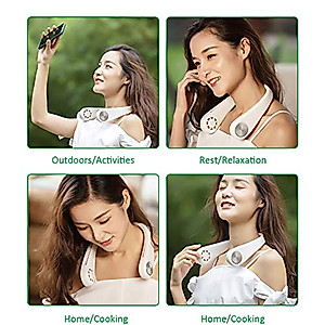 2023 Bladeless Hanging Neck Fan Portable Sport Fan, Personal Fan, Rechargeable USB Fan Adjustable Width Cooling Neck Fan with 3 Speeds for Yard Work, Concerts, Outdoor and more