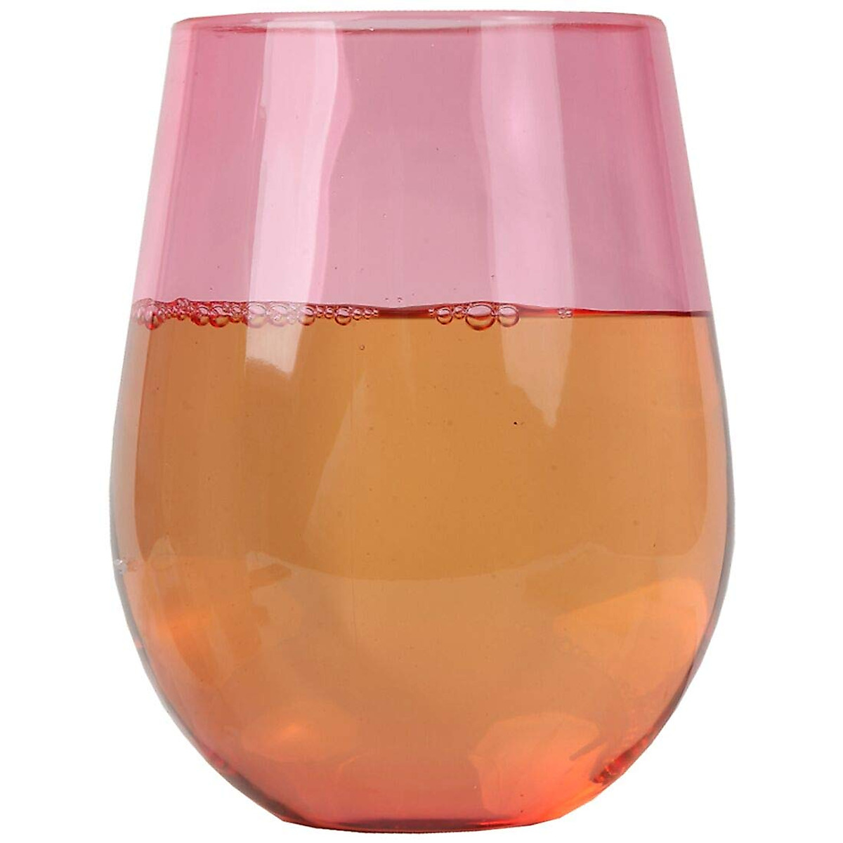 Lily's Home Unbreakable Poolside Acrylic Stemless Wine Glasses and Water Tumblers, Made of Shatterproof Plastic and Ideal for Indoor and Outdoor Use, Reusable. Mixed Colors. 14 Oz. - Set of 4