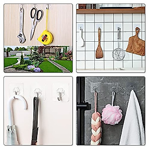 Adhesive Hooks, 20-Pack Kitchen Wall Hooks, Wall Hook Heavy Duty (22 lbs) Max, Reusable Bathroom Hook, Waterproof and Rustproof