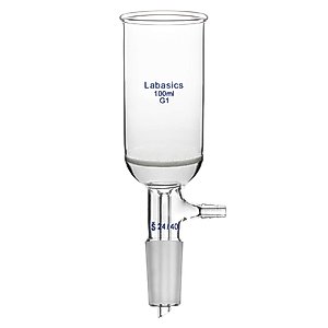 Labasics Borosilicate Glass Buchner Filtering Funnel with Coarse Frit (G1), 46mm Inner Diameter, 80mm Depth, with 24/40 Standard Taper Inner Joint and Vacuum Serrated Tubulation (100ml)