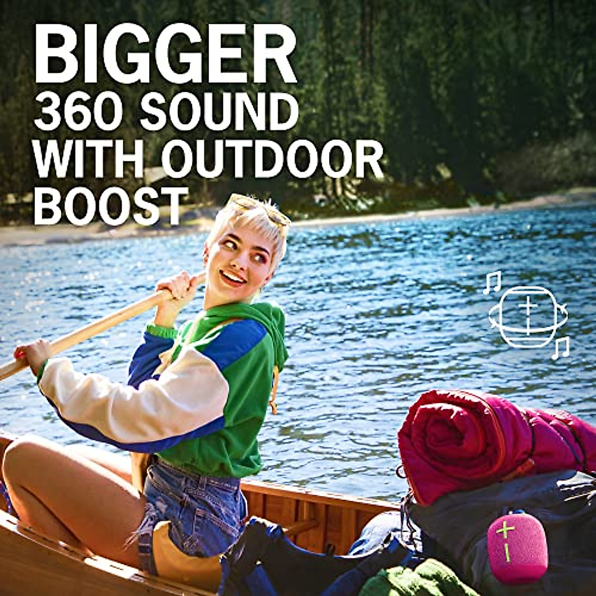 Ultimate Ears WONDERBOOM Wireless Portable Waterproof Bluetooth Speaker with Bigger, Bassy-er 360 Degree Sound, Outdoor Boost Equalizer with Signature Series Shockproof Water Resistant Case
