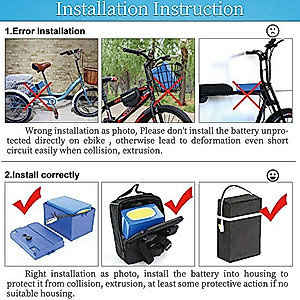 (US Warehouse) Ebike Battery 48V 20AH Waterproof Lithium Battery with 4A Charger for Ebike, Motorcycle, Go Kart, Scooter 48V 1500W 1000W 750W Motor
