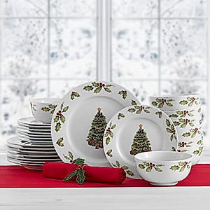Pfaltzgraff Christmas Day Dinnerware Set, Service For 8, White