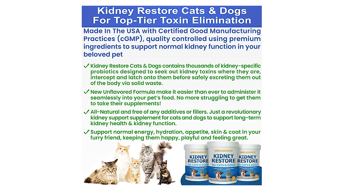 Kidney Restore for Cats & Dogs - Supports Kidney Health Naturally