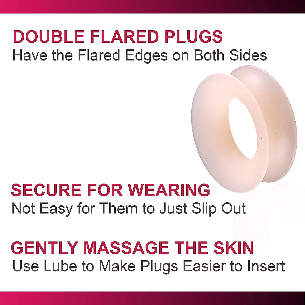 1 1/4 32mm Skin Silicone Double Flare Flesh Tunnels Ear Large Gauge Plugs AECD Ear Stretching Stretchers Piercing SI04 2Pcs