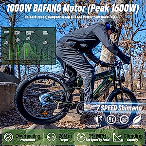 FREESKY Alaska Pro [2024 Newest] Dual Battery Electric Bike for Adults 2000W 48V 35Ah 38MPH&155 Miles Long Range 26" Fat Tire Full Suspension E Bike with Dual Hydraulic Brakes