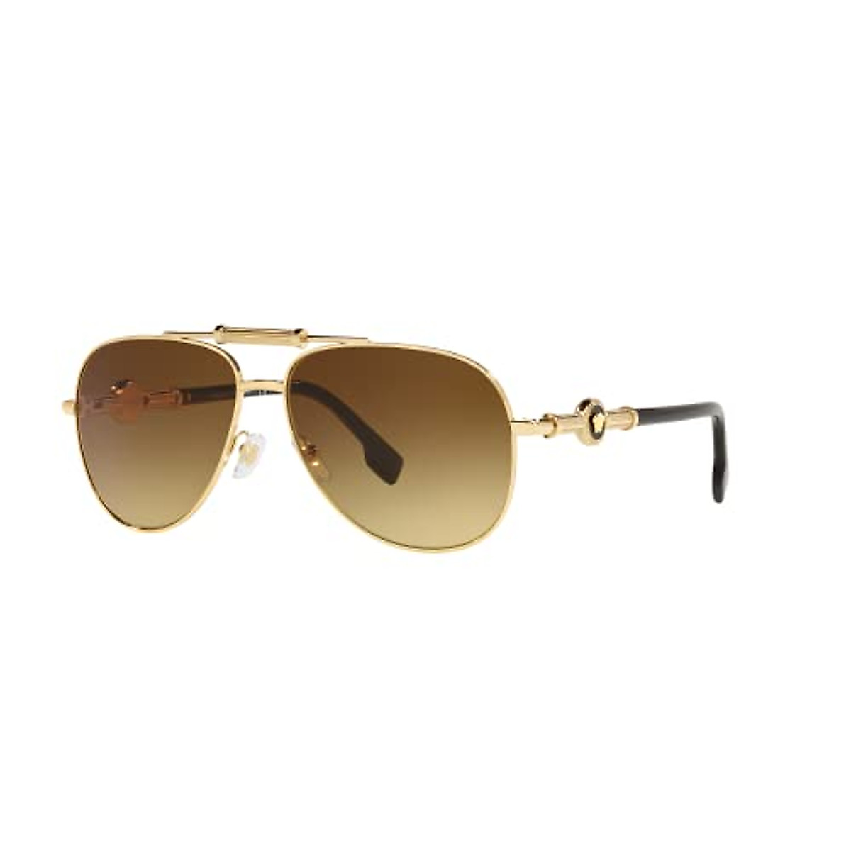 Versace Unisex Sunglasses Gold Frame, Brown Gradient Lenses, 59MM