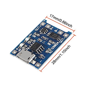20pcs 18650 Lithium Battery Charging Board TP4056 Micro USB Charging Board 5V 1A with Battery Protection Dual Functions TP4056 Lithium Battery Charge Module