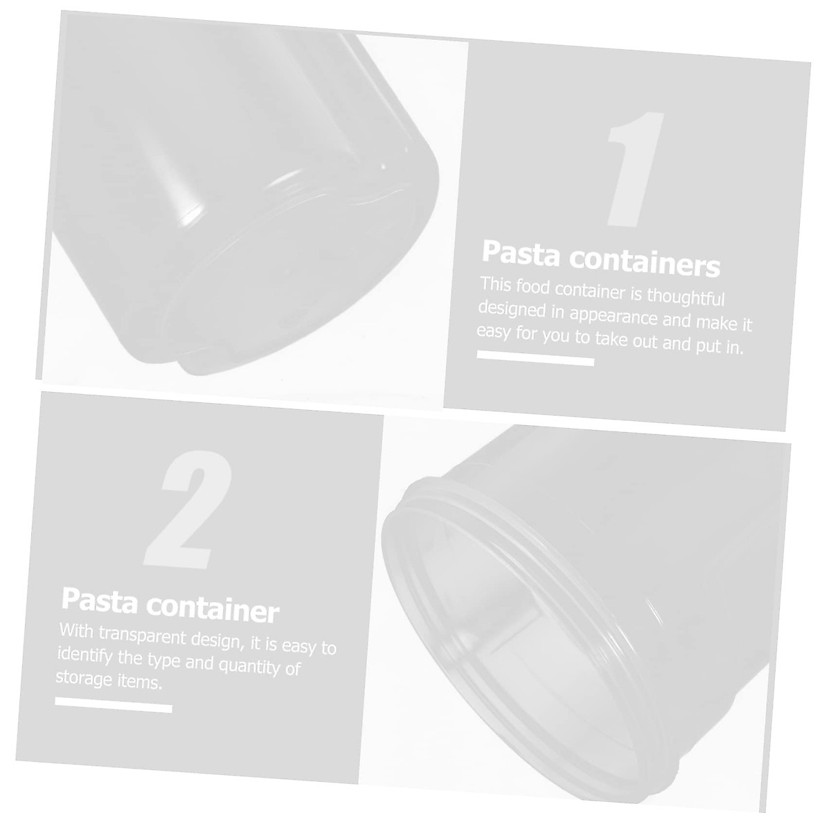 PRETYZOOM Pantry Containers Lids Airtight Large Pasta Organizer for Kitchen Easy to Find and Store