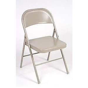 Cosco All Steel Folding Chair, 4 Pack, Antique Linen