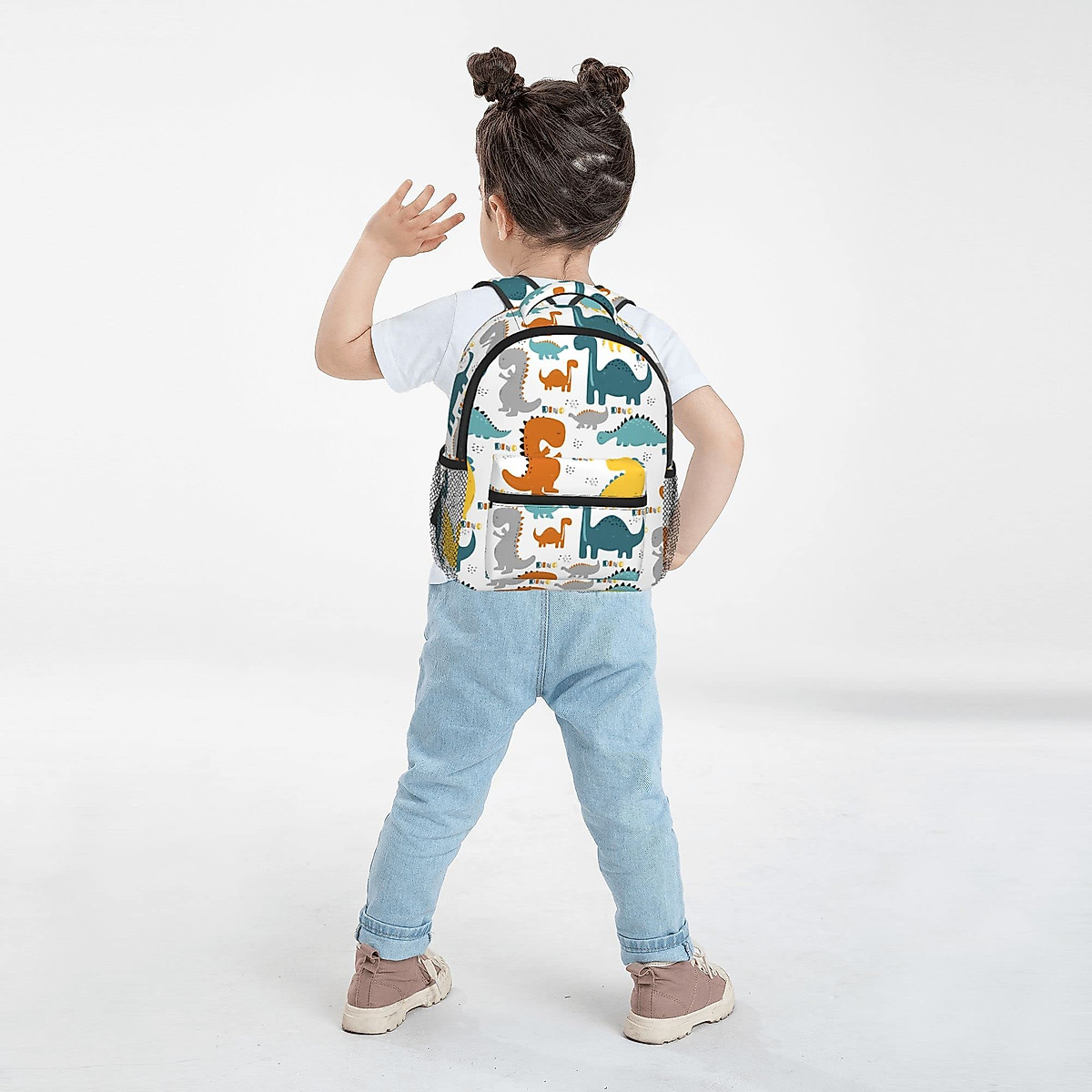 Giabmiag Custom 12 Inch Dinosaurs Preschool Backpack for Toddler Boy Girl Personalized Customized Toddler Lightweight Bookbag with Chest Strap