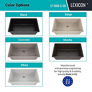 32" x 19" Quartz Kitchen Sink, Single Bowl Kitchen Sink, Large kitchen sink,Drop in Kitchen Sink, Granite Composite Kitchen Sink, Undermount Sink, Galaxy Concrete kitchen Sink, LP-1000-C-SO