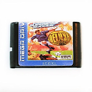 Retro Game International Superstar Soccer Deluxe 16 Bit MD Game Card For Sega Mega Drive For Sega Genesis (Black)