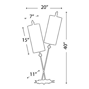 Flambeau Lighting TA1030 Nettle Luxe Table Lamp, Gold leafed Star-Shaped Base with Cream Metal Stems