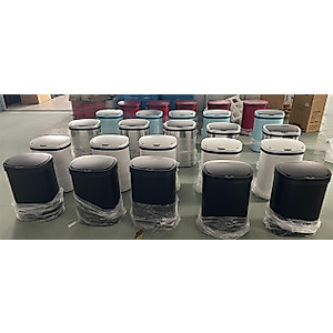 BLKMTY 13-Gallon Kitchen Trash Can 50L Stainless Steel Garbage Can Tall Automatic Trash Bin Touchfree Trash Cans Motion Sensor Garbage Bin Metal Waste Bin with Lid for Office Bathroom, Black